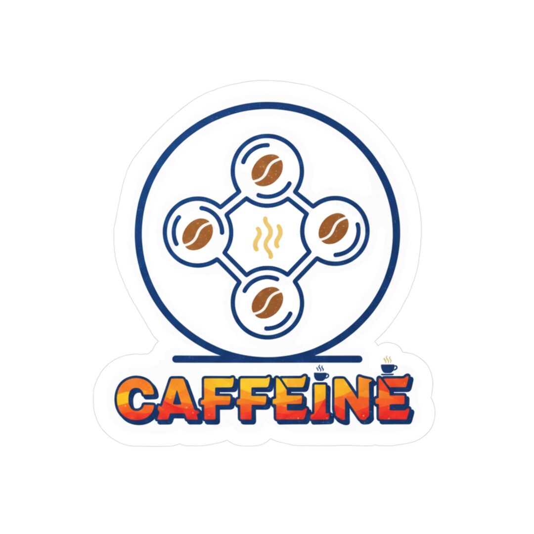 Caffeine Molecule Sticker Kiss-cut Vinyl Decal | Coffee Bean Chemistry ...