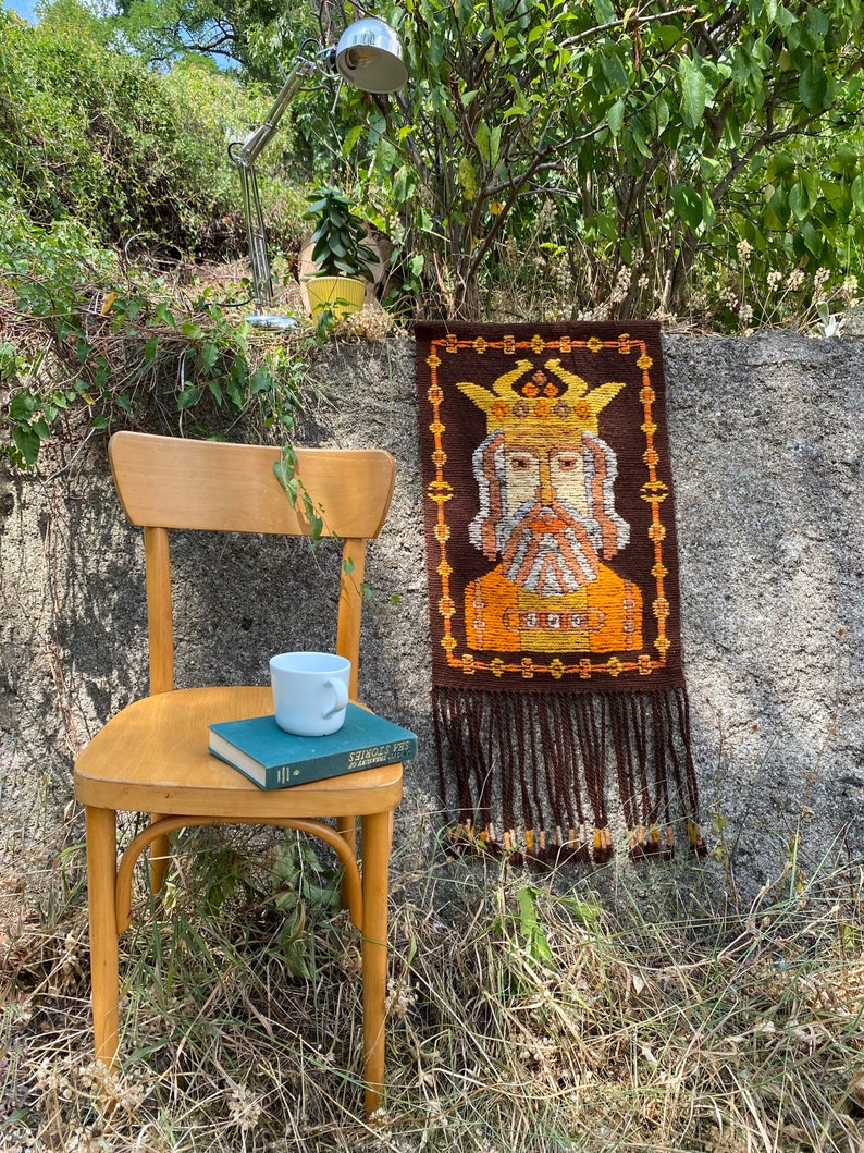 Handwoven Kilim Cepelia From Poland With Regal Portrait - Rustic Brown ...