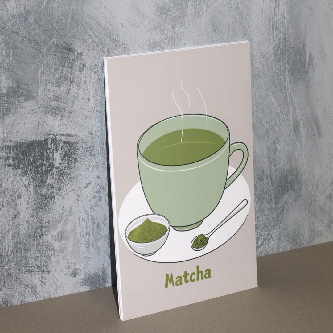 Matcha Art Cute Kitchen Wall Art Matcha Poster Green Kitchen Decor ...