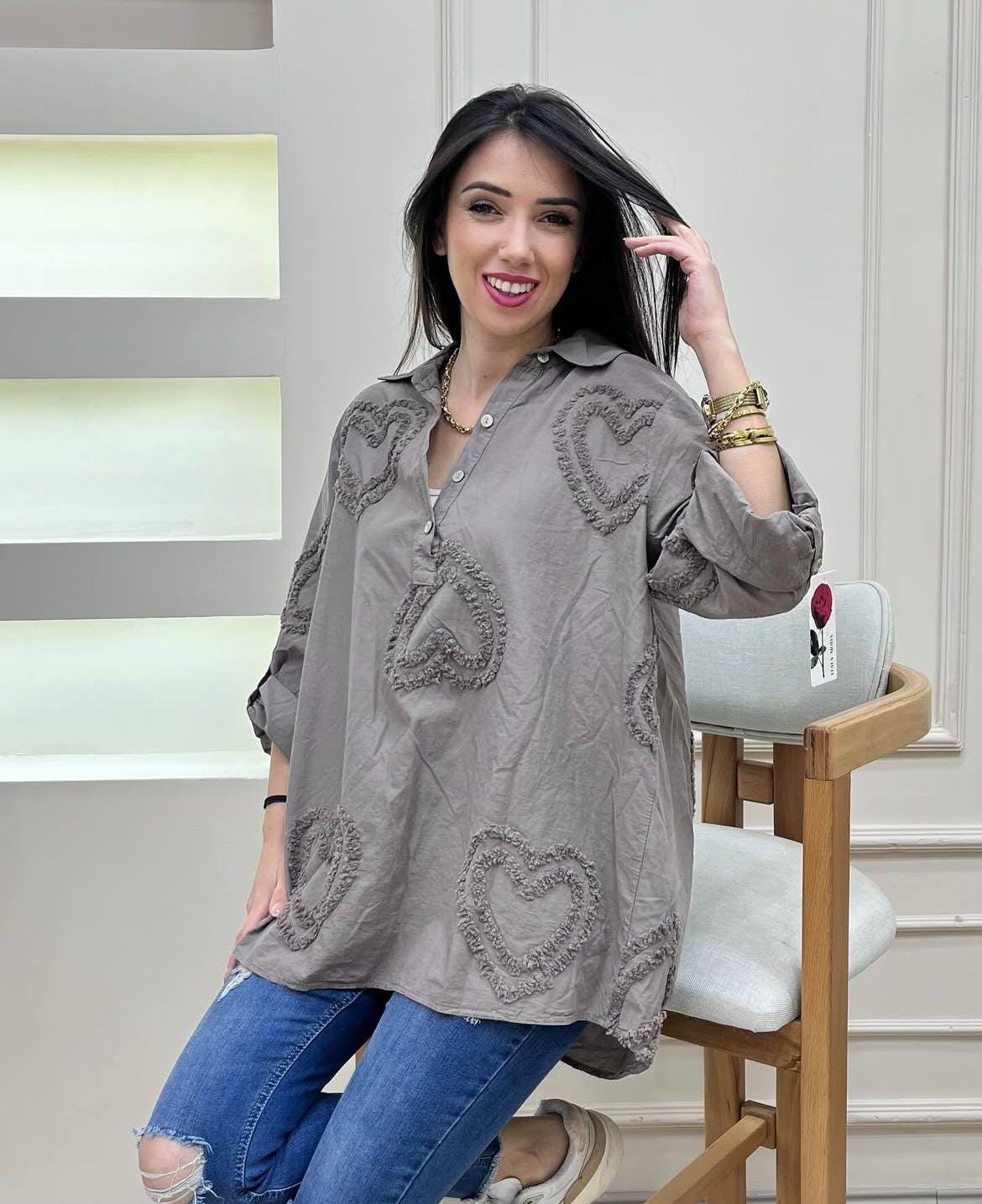 Cotton Linen Shirt for Ladies. Antic Washed Authentic Traditional ...
