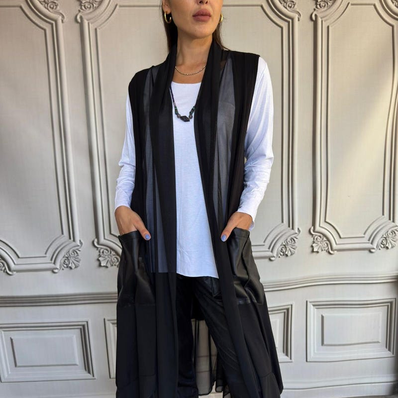 Womens Long Leather Vests - Etsy