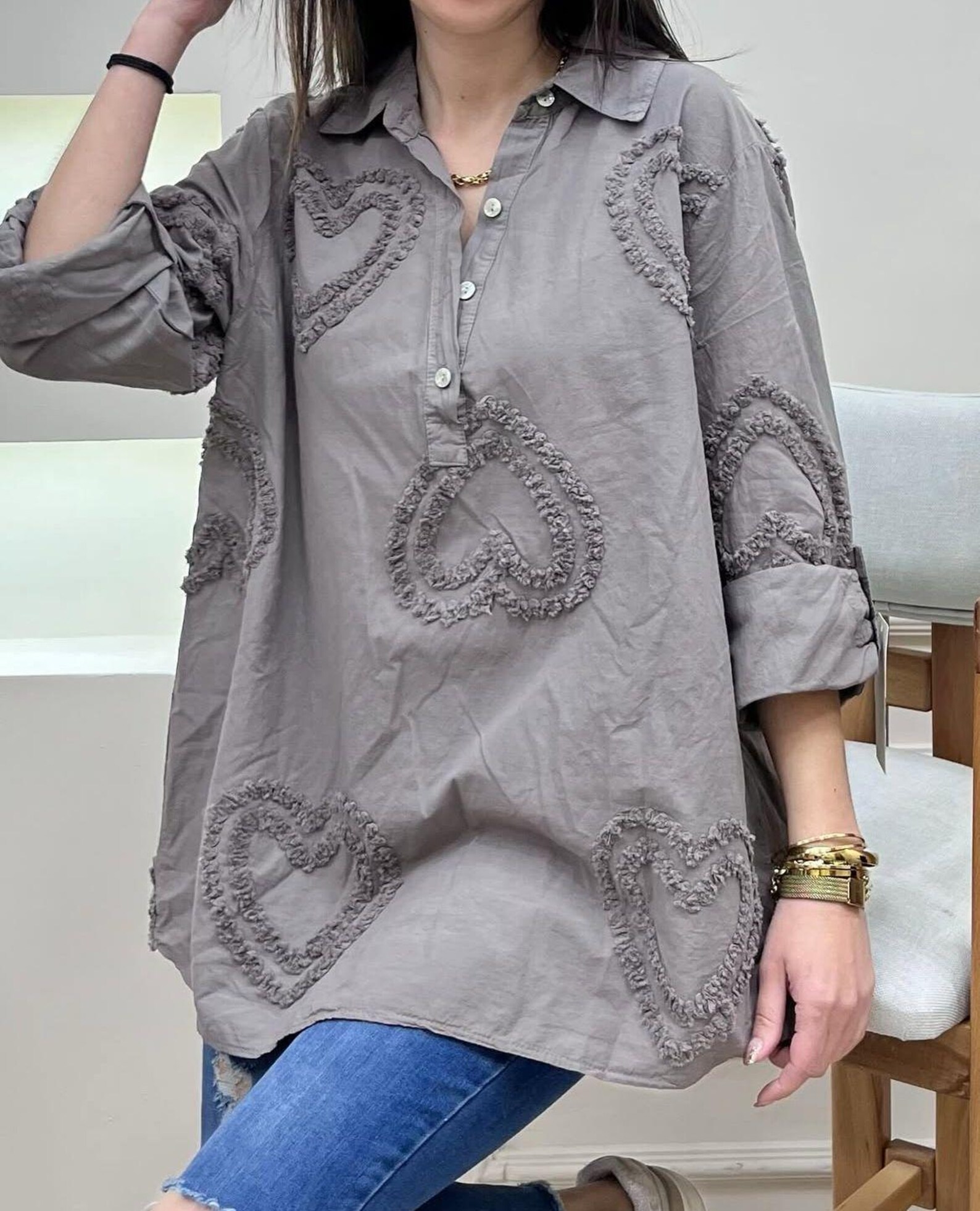 Cotton Linen Shirt for Ladies. Antic Washed Authentic Traditional ...