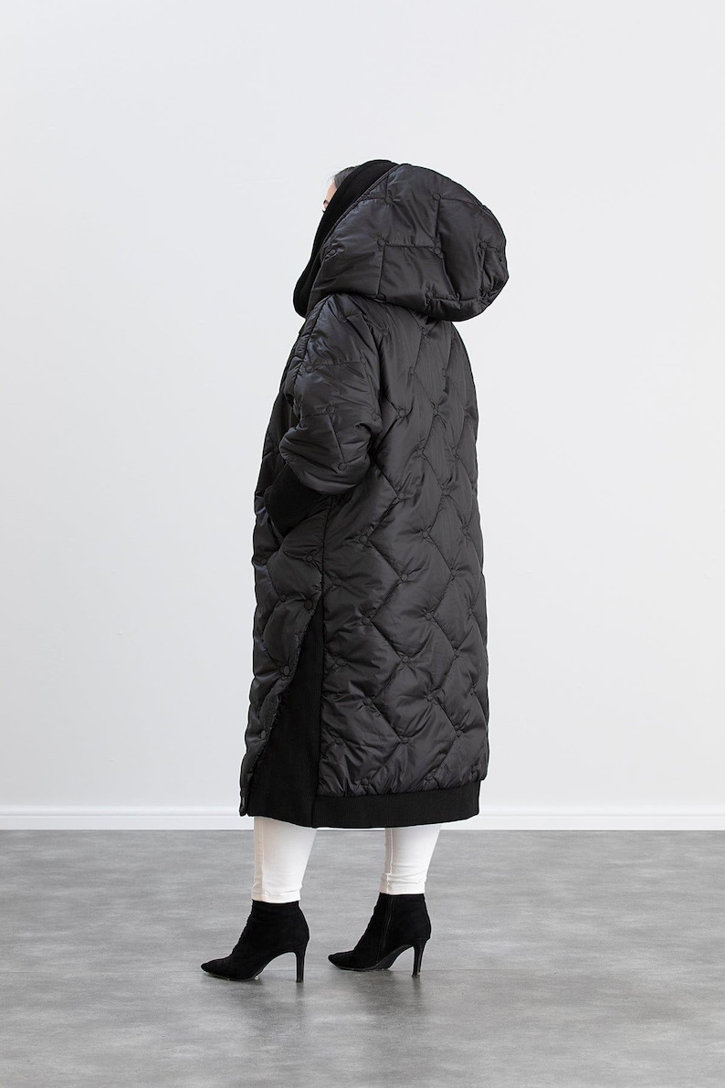 Plus Size, Quilted Rain Coat With Rib Fabric Details on Sleeves and ...