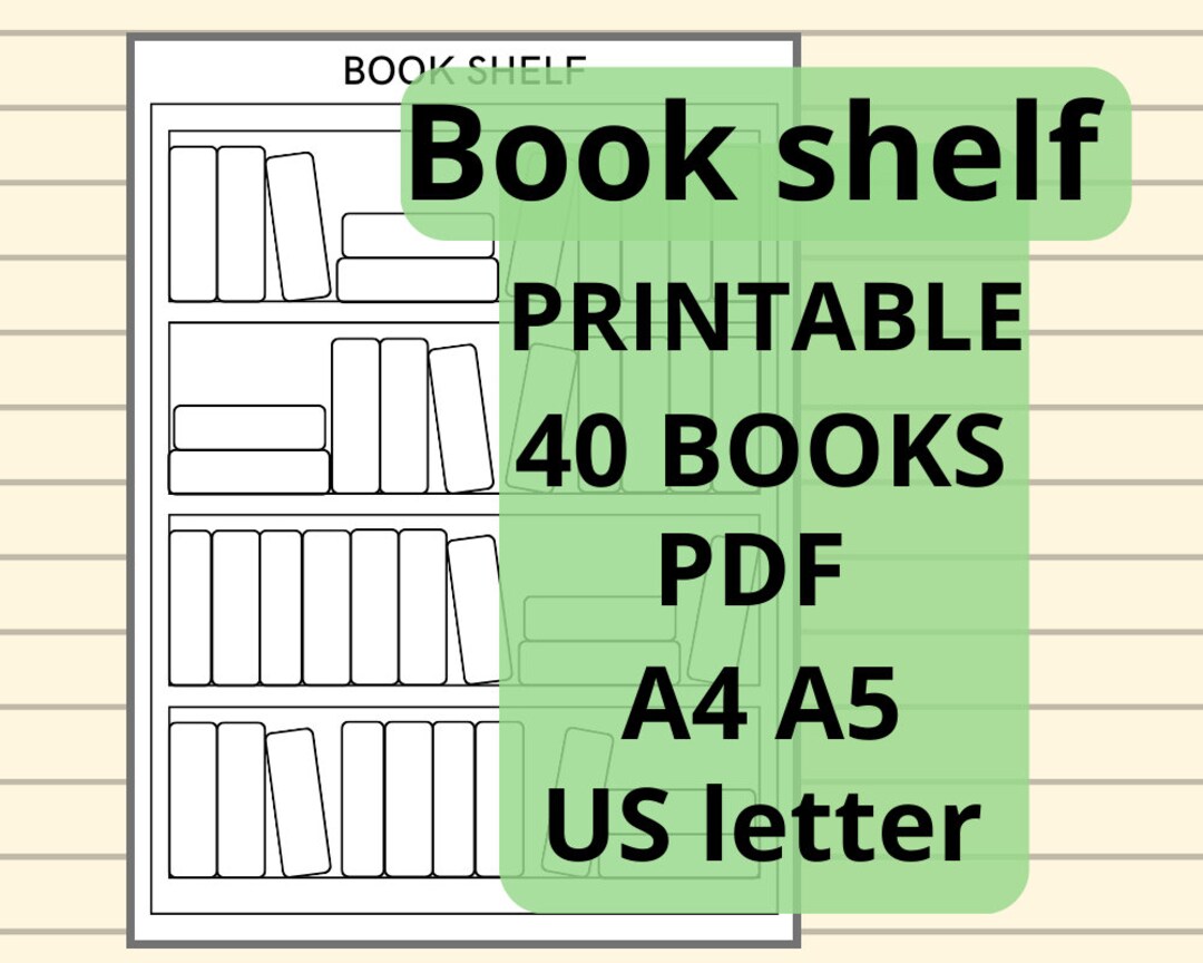 Reading Journal Tracker Printable Book Shelf Planner Template ...