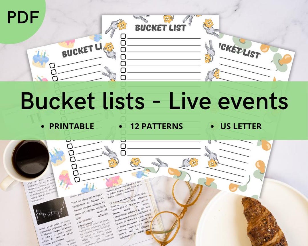 Life Events Bucket List Templates – Printable Milestone & Goal Planner ...