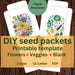 Printable Seed Packet Template for Flowers and Vegetables DIY Seeds Bag Template Printable Seed ...