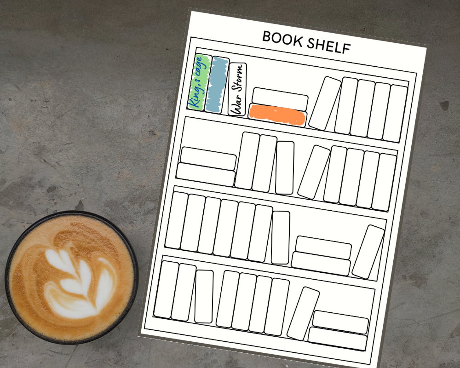 Reading Journal Tracker Printable Book Shelf Planner Template ...