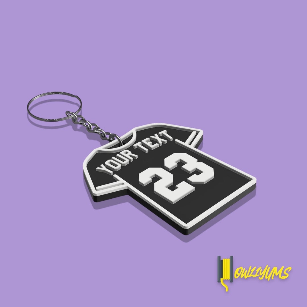 Football Shirt Keyring, 3D Printed, Custom, Personalised, Keychain ...