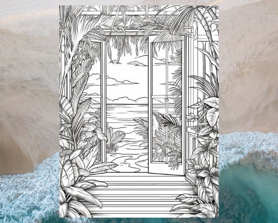 20 Pages Summer Coloring Book, Summer Beach Coloring Book, Summer ...