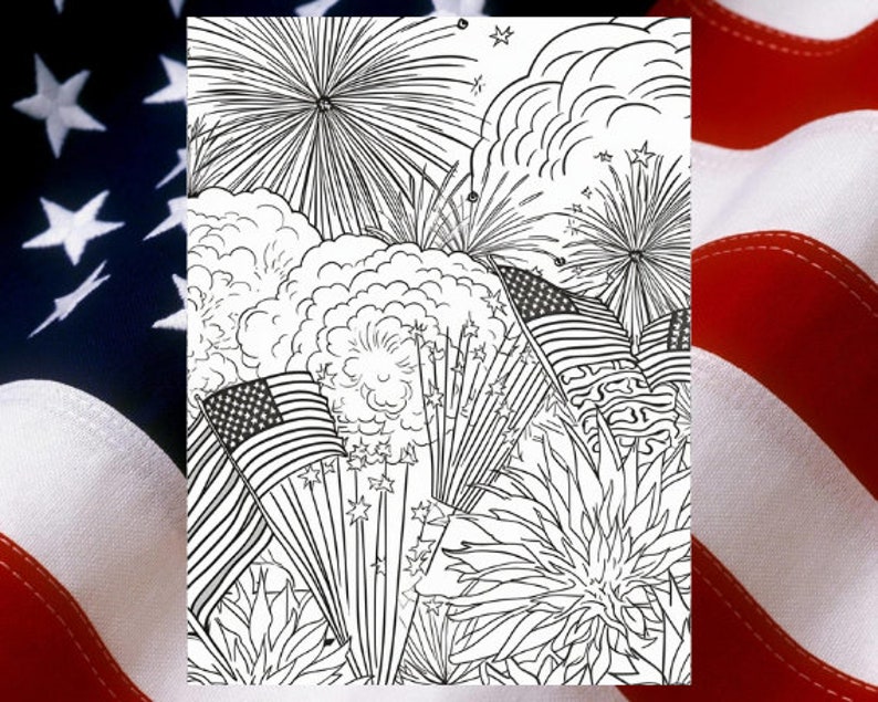 20 Pages 4th of July Coloring Book, 4th of July, Coloring Pages for ...