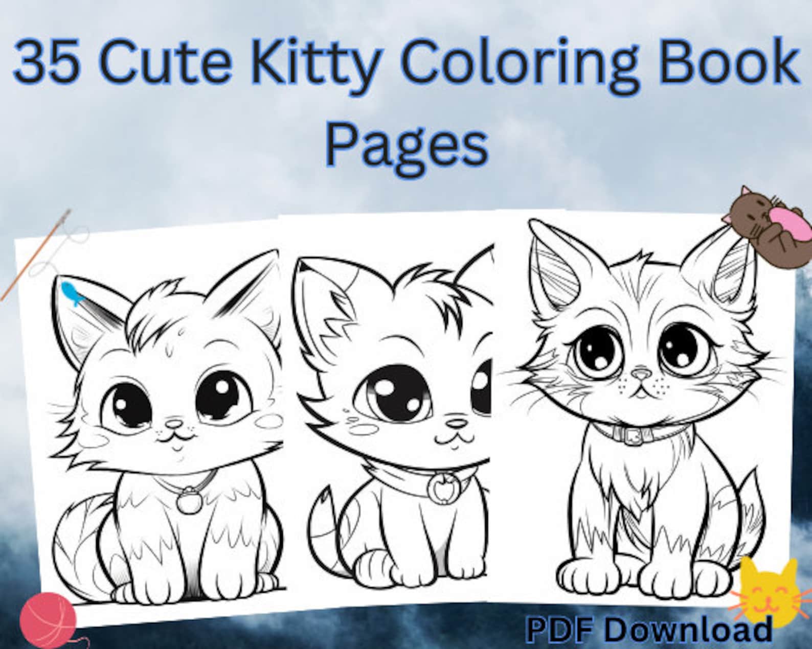 35 Cute Kitty Coloring Sheets, Cute Cat Coloring Sheets, Kitty Coloring ...
