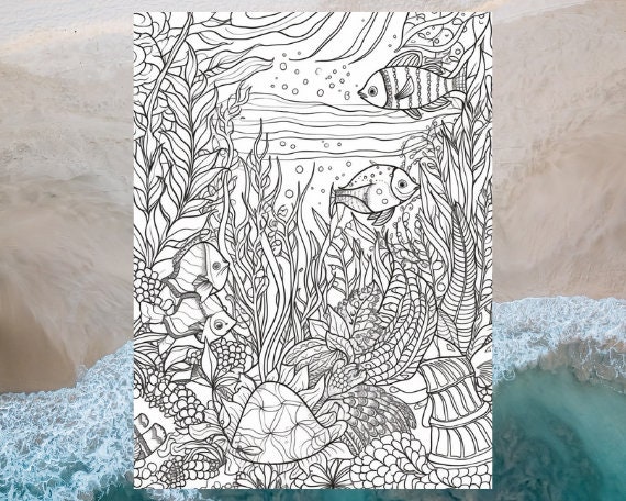 20 Pages Summer Coloring Book, Summer Beach Coloring Book, Summer ...