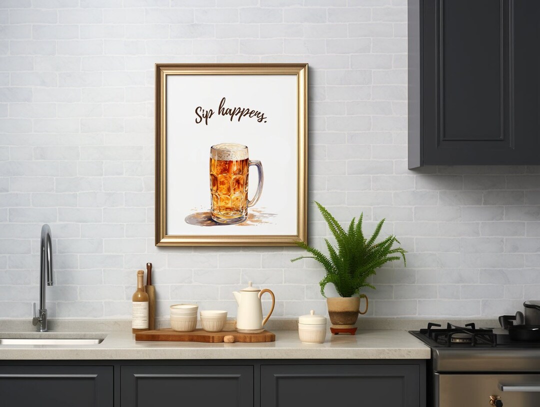 Funny Beer Poster, Watercolor Beer Painting, Beer Digital Print, Wall ...
