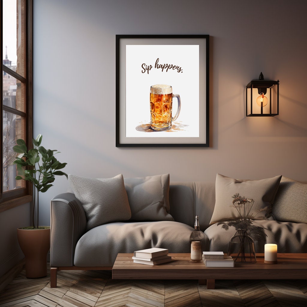 Funny Beer Poster Watercolor Beer Painting Beer Digital - Etsy