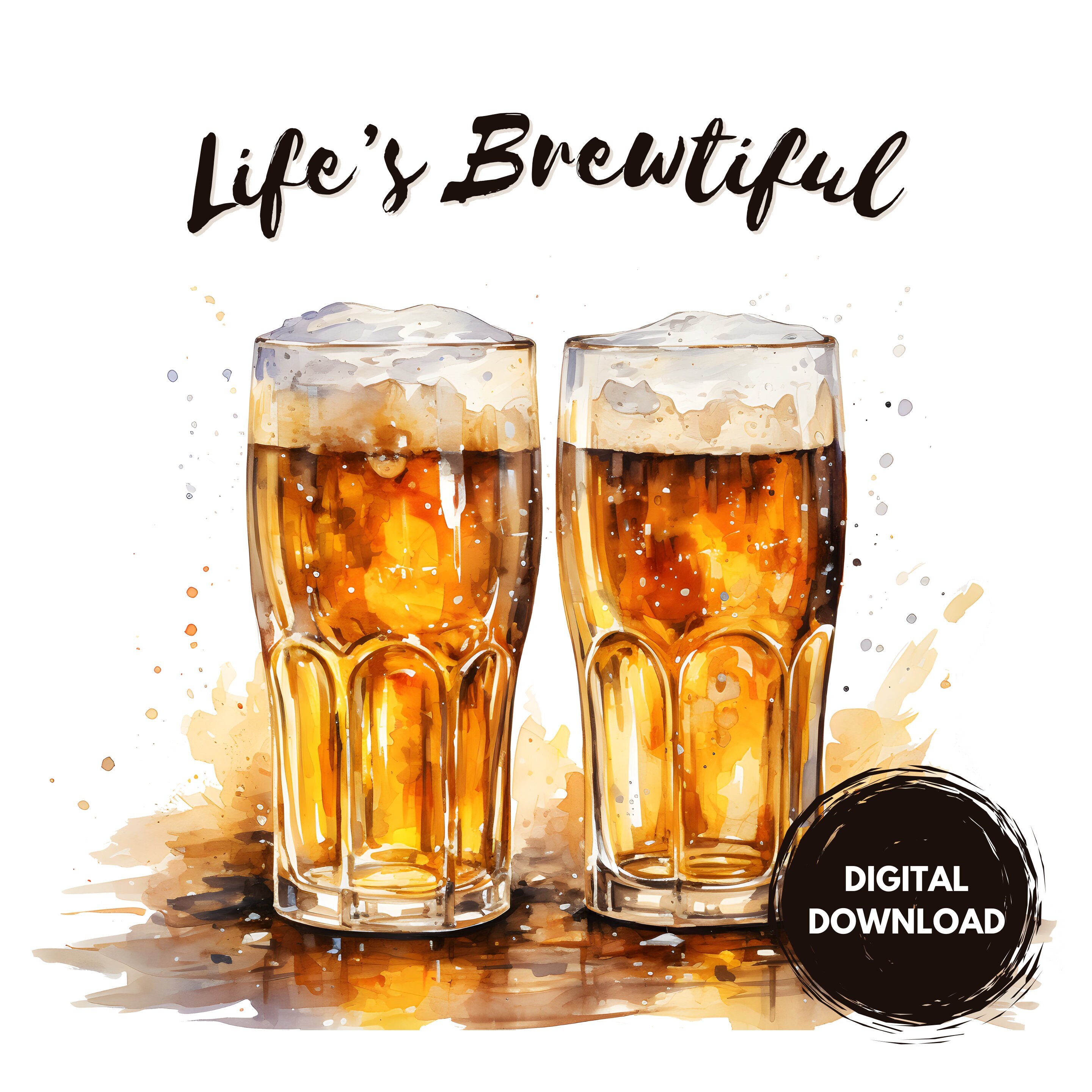 Funny Beer Poster, Watercolor Beer Painting, Digital Download, Wall Art ...