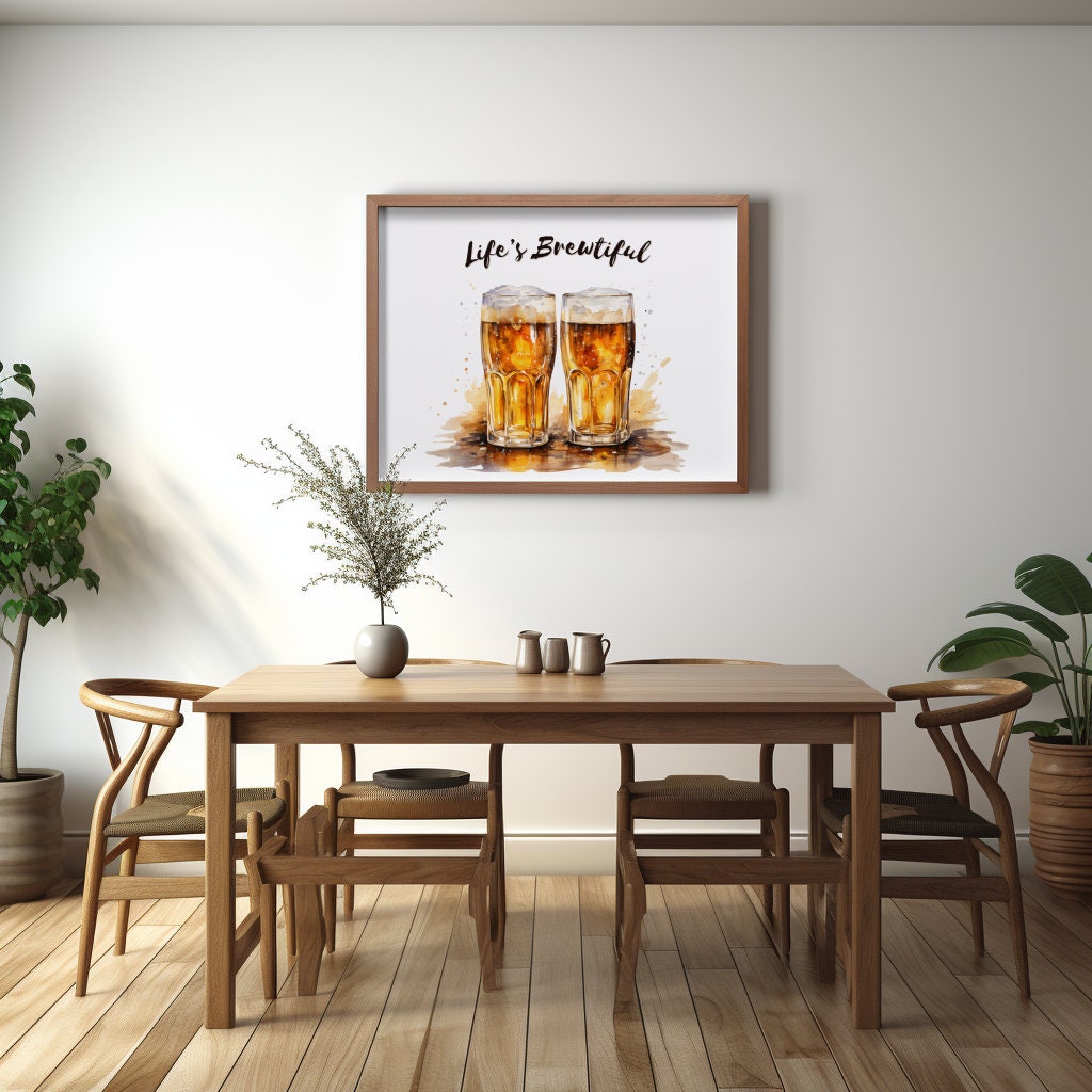 Funny Beer Poster, Watercolor Beer Painting, Digital Download, Wall Art ...