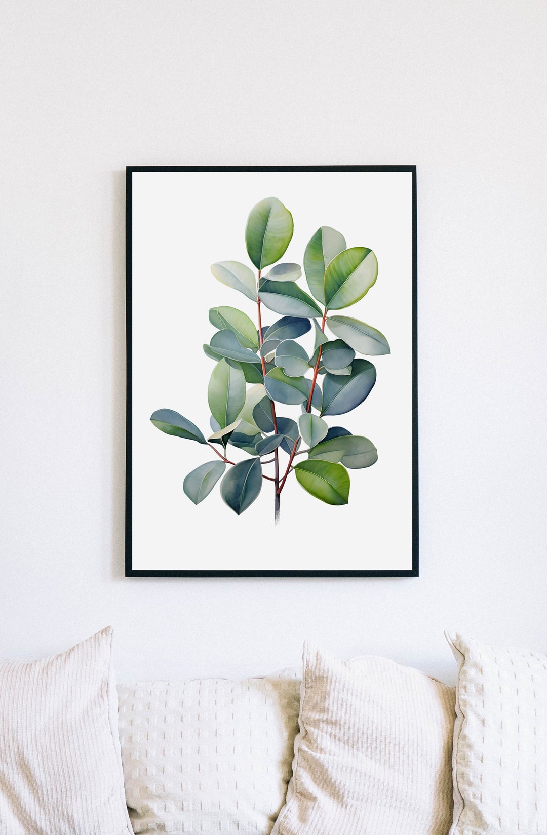 Digital Plants Wall Art, Watercolor Botanicals Painting, Minimalist ...