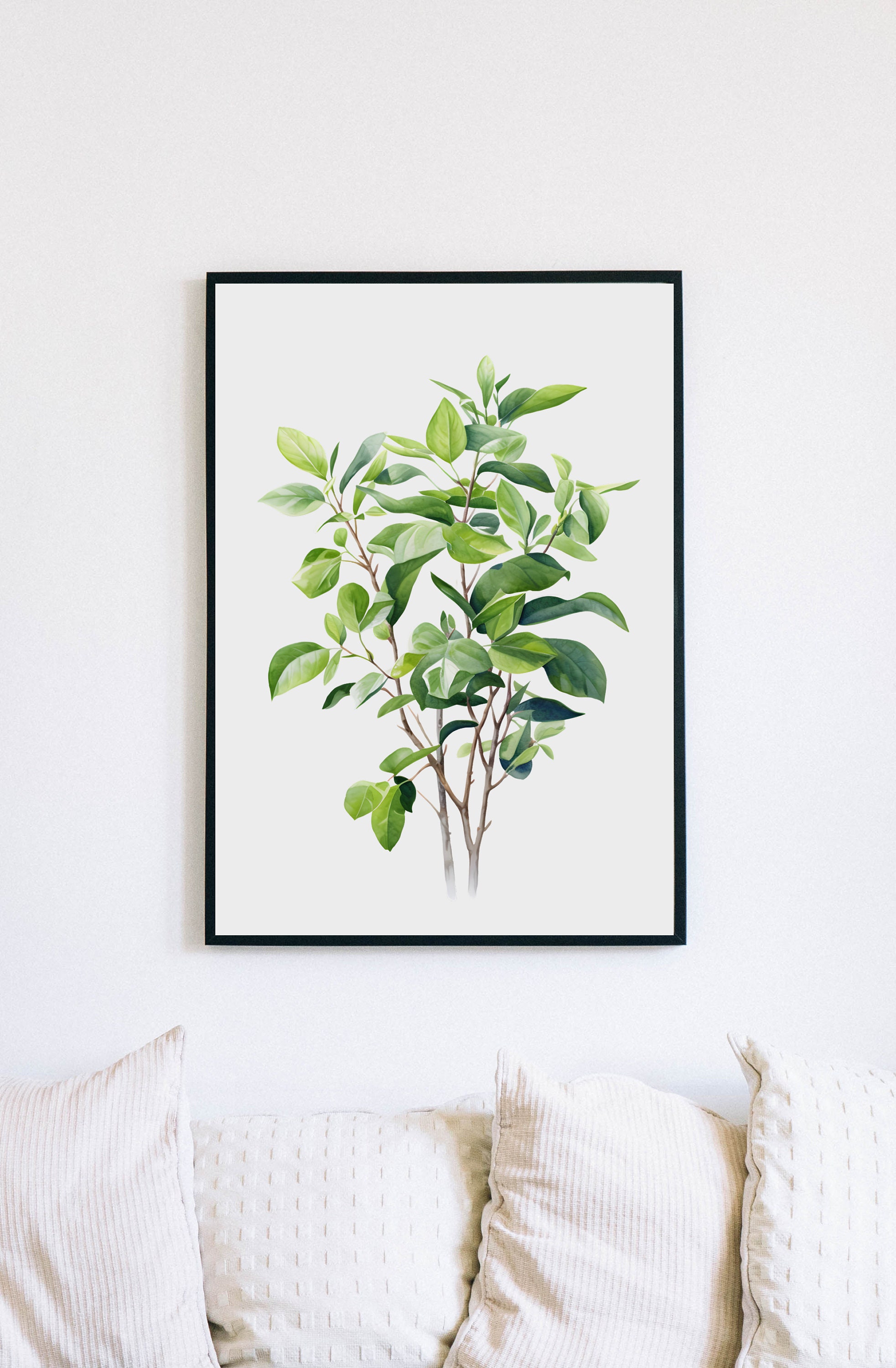 Digital Plants Wall Art, Watercolor Botanicals Painting, Minimalist ...