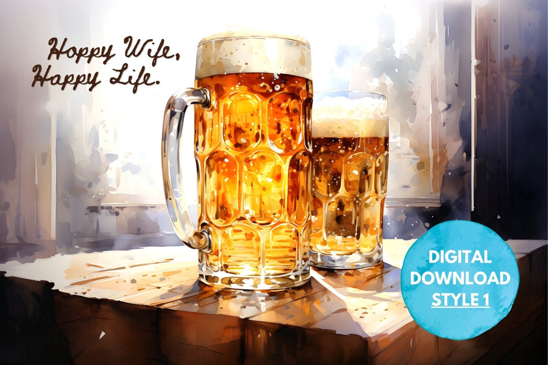 Funny Beer Poster Digital Watercolor Beer Painting Wall Art - Etsy