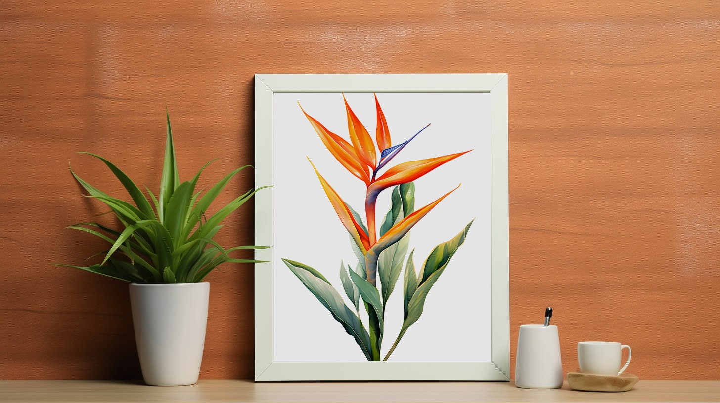 Digital Plants Wall Art, Watercolor Botanicals Painting, Minimalist ...