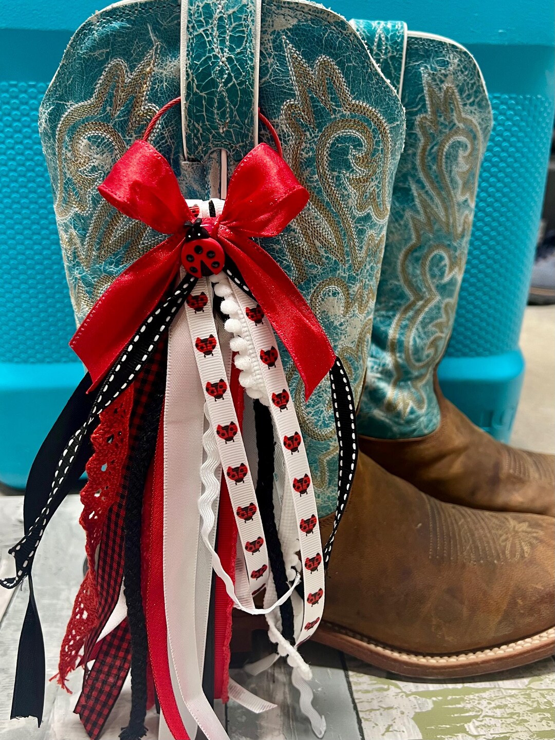 Boot Bows Ladybug Style - Etsy