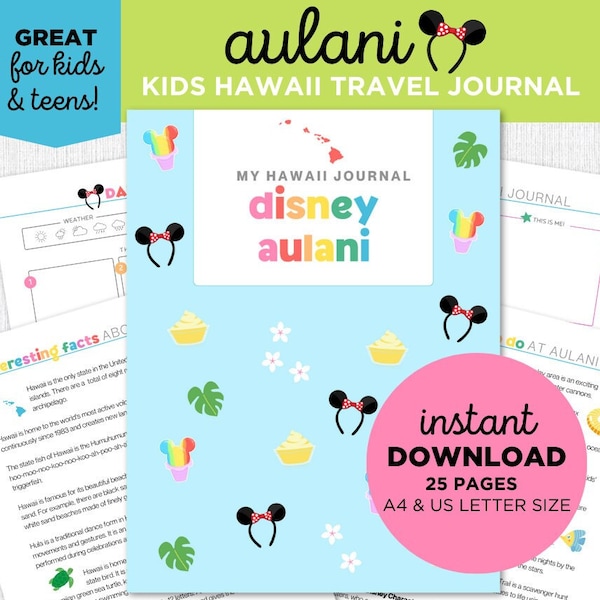 Aulani Hawaii Travel Journal for Kids and Teens Vacation Diary ...