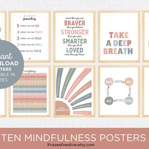 Mindfulness Mental Health Posters for Playroom Office Decor School ...