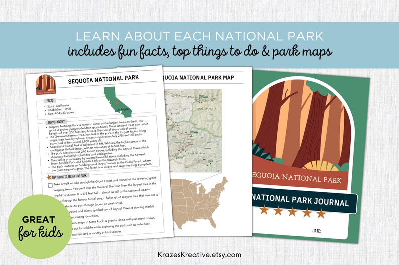 California National Parks Printable Kids Vacation Travel Activity ...