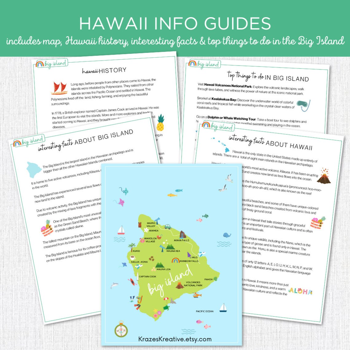 Big Island Hawaii Travel Journal for Kids and Teens Vacation Diary ...