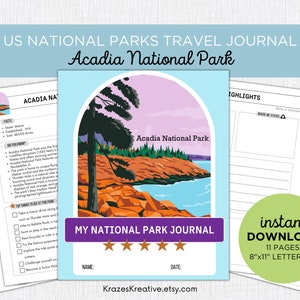 Acadia National Park Printable Travel Journal - Digital Download Kids ...
