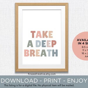 Mindful Breathing Calming Corner Mental Health Posters Playroom Office ...