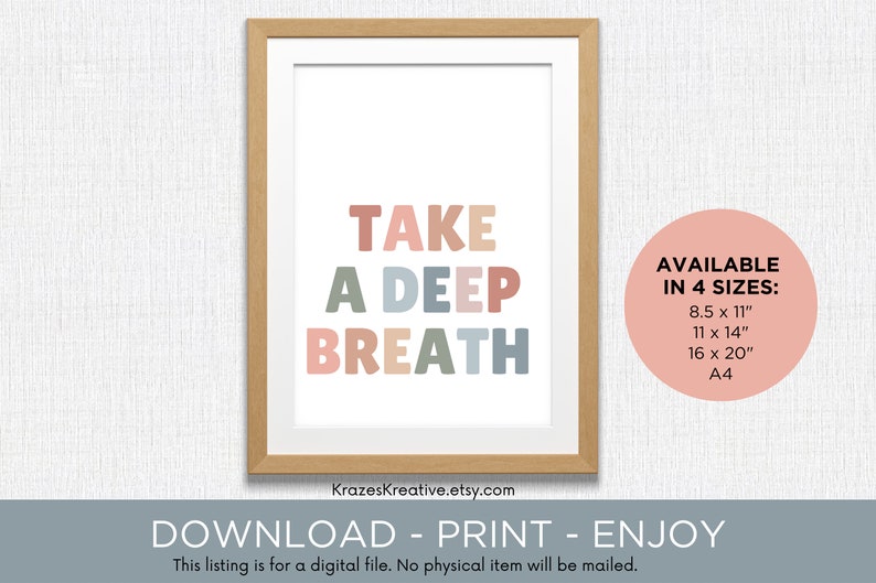 Mindful Breathing Calming Corner Mental Health Posters - Etsy