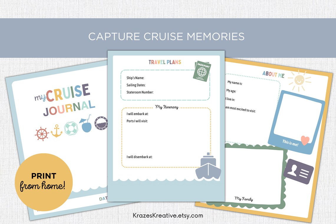 Cruise Kids Activity Travel Journal Use With Any Cruise Line or ...