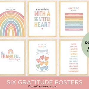 Gratitude Posters for Playroom Office Decor School Classroom - Etsy