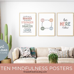 Mindfulness Mental Health Posters for Playroom Office Decor School ...