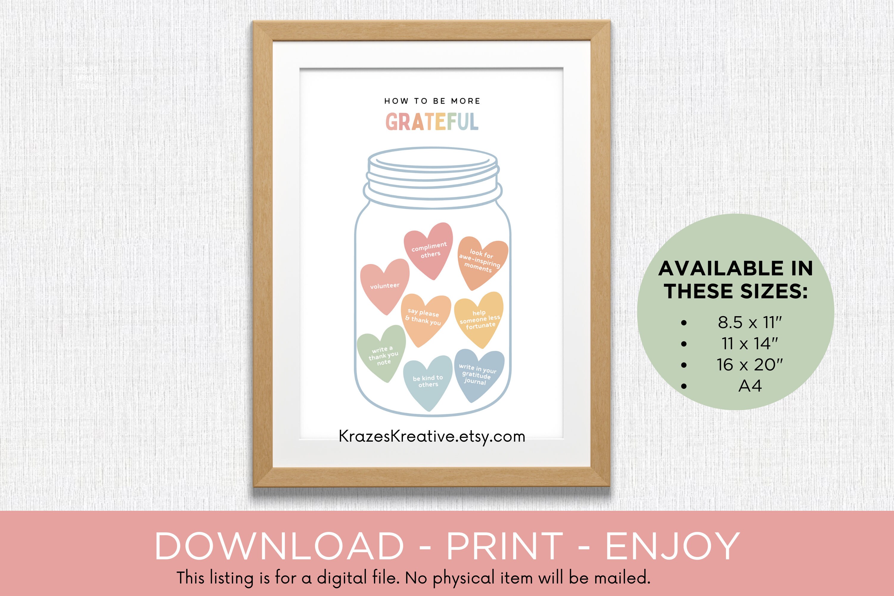 Gratitude Posters for Playroom Office Decor School Classroom - Etsy