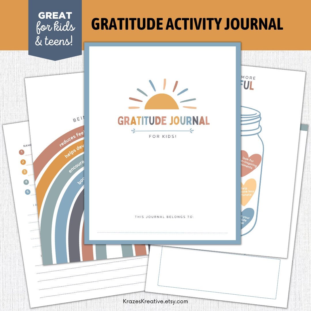 Gratitude Journal for Kids and Teens Mental Health Journal Printable ...