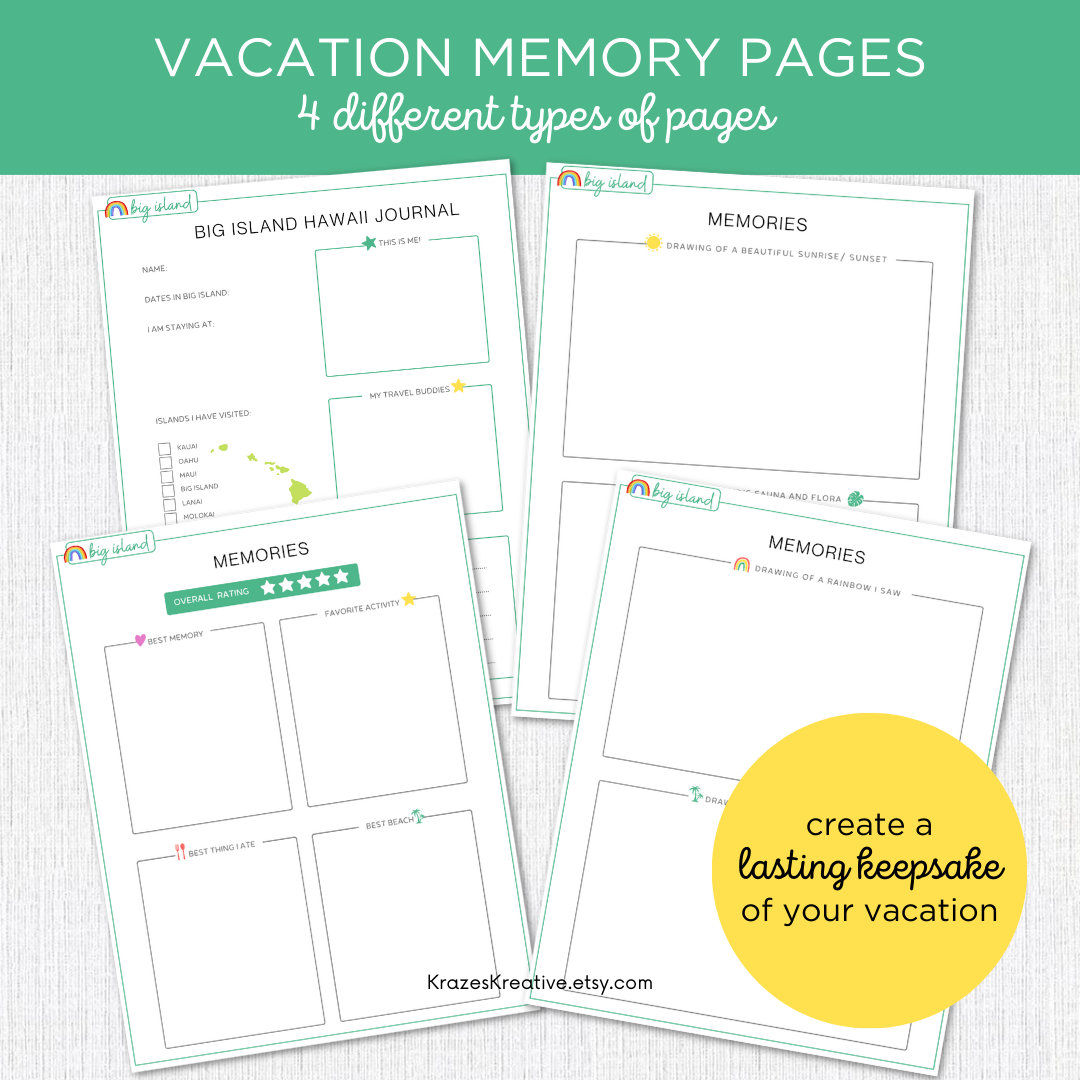 Big Island Hawaii Travel Journal for Kids and Teens Vacation Diary ...