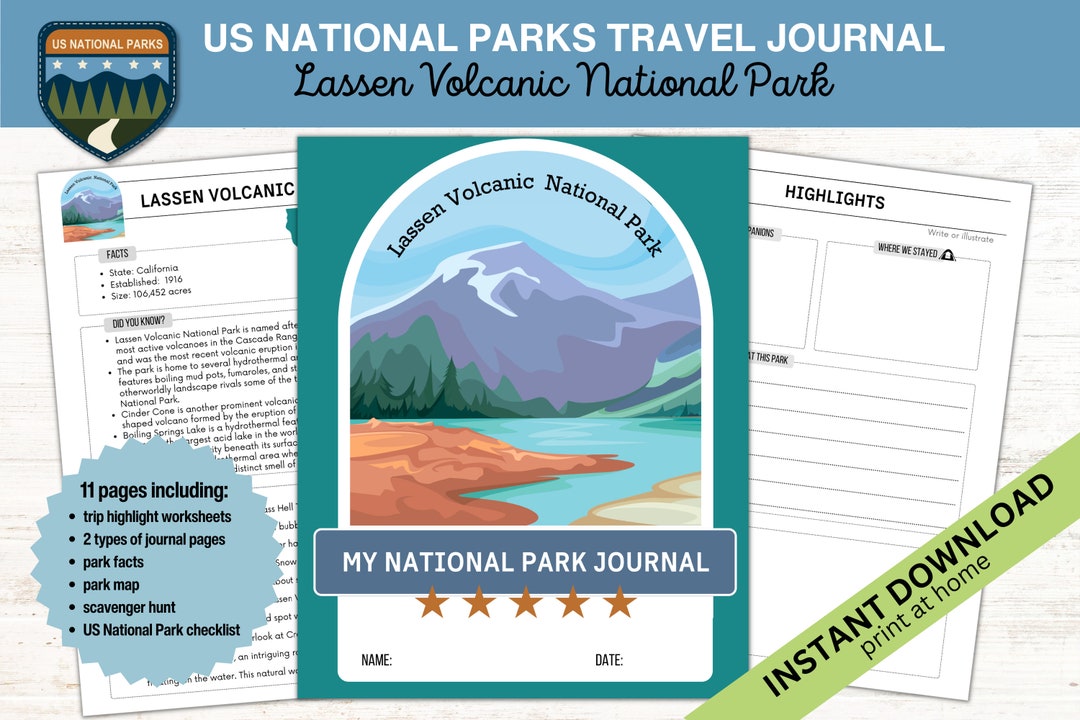 Lassen Volcanic National Park Printable Travel Journal - Etsy