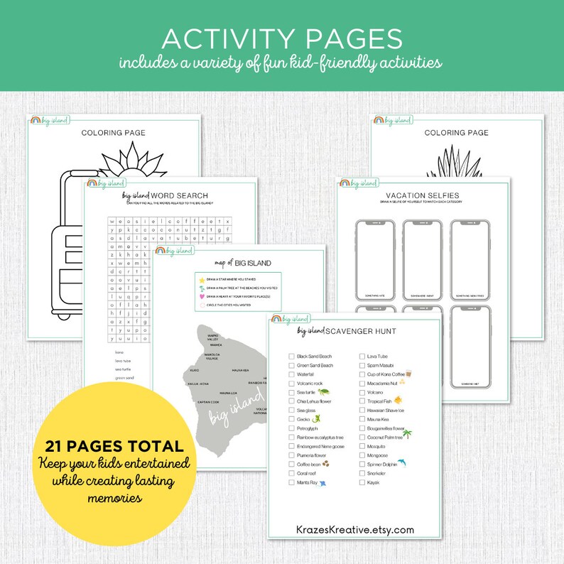 Big Island Hawaii Travel Journal for Kids and Teens Vacation Diary ...