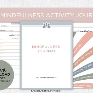 Mindfulness Journal for Kids and Teens Mental Health Journal Printable ...