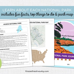 Acadia National Park Printable Travel Journal - Digital Download Kids ...