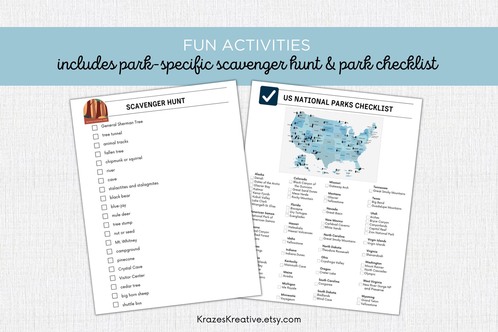 Acadia National Park Printable Travel Journal - Digital Download Kids ...