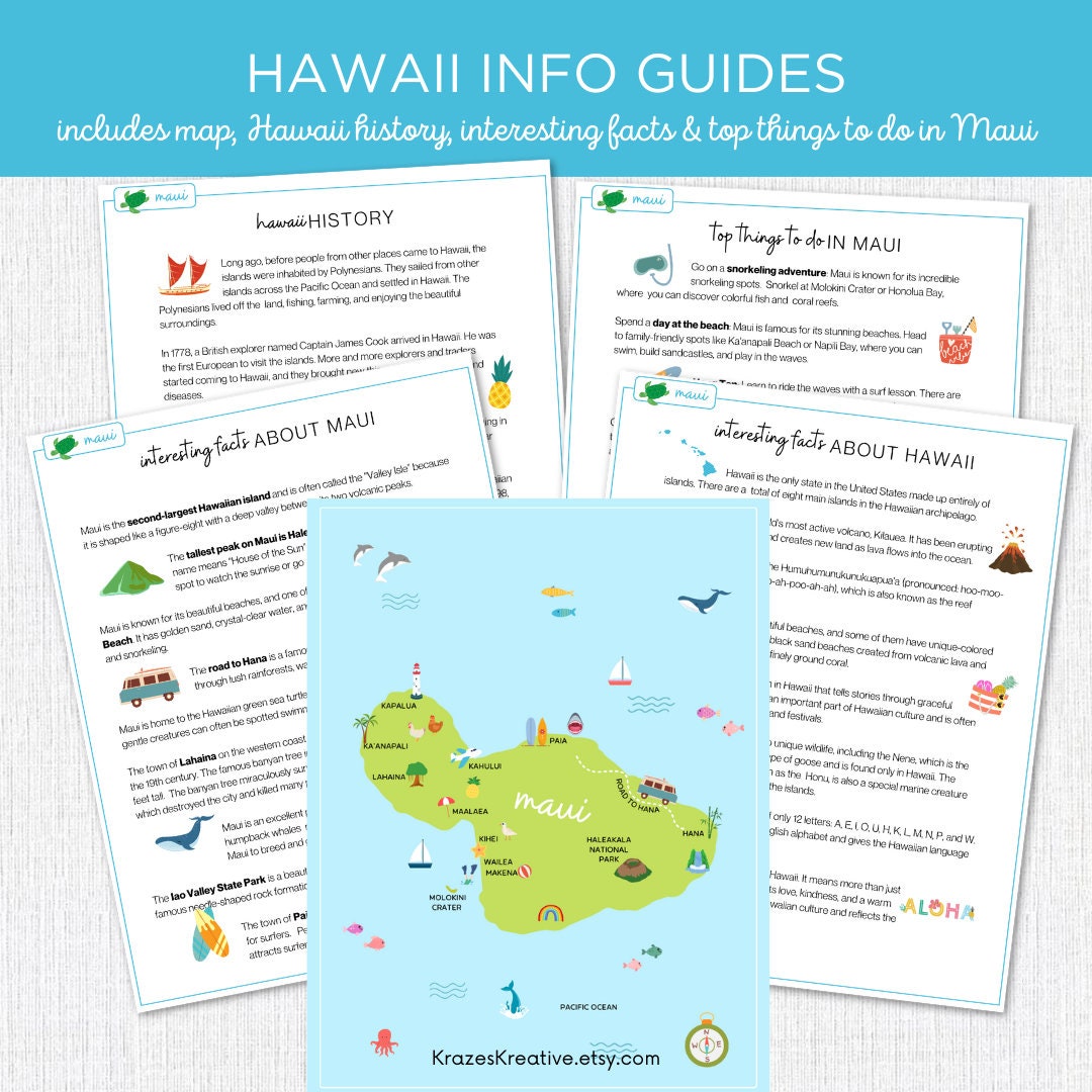 Maui Hawaii Travel Journal for Kids and Teens Vacation Diary Printable ...