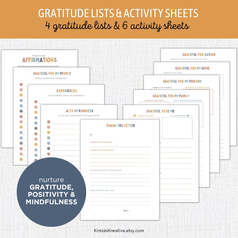 Gratitude Journal for Kids and Teens Mental Health Journal Printable ...