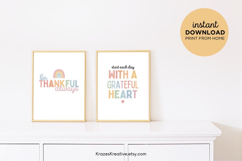 Gratitude Posters for Playroom Office Decor School Classroom - Etsy