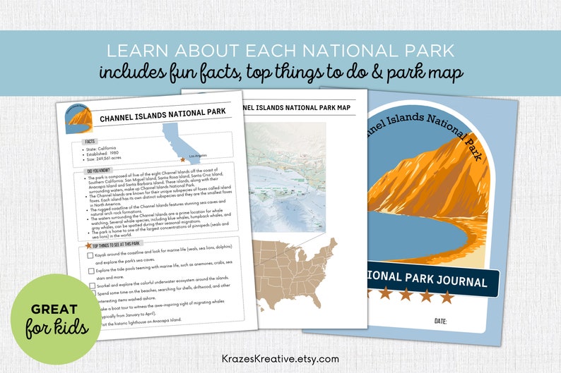 Channel Islands National Park Printable Travel Journal - Digital ...