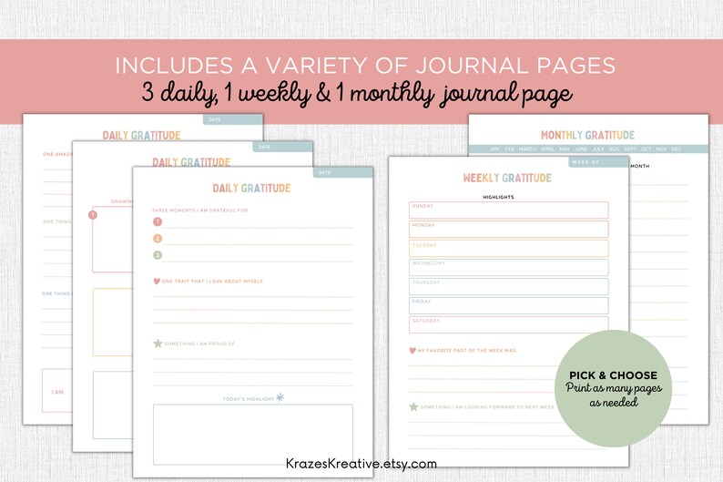 Gratitude Journal for Kids and Teens Mental Health Journal Printable ...