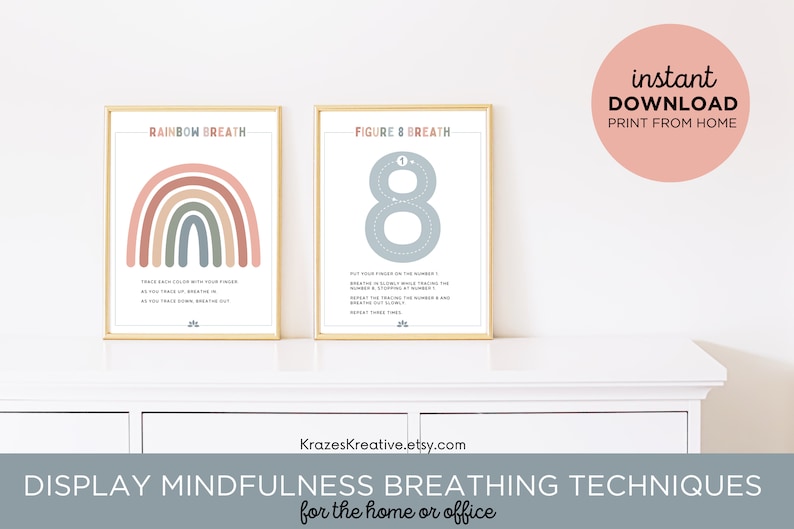 Mindful Breathing Calming Corner Mental Health Posters - Etsy
