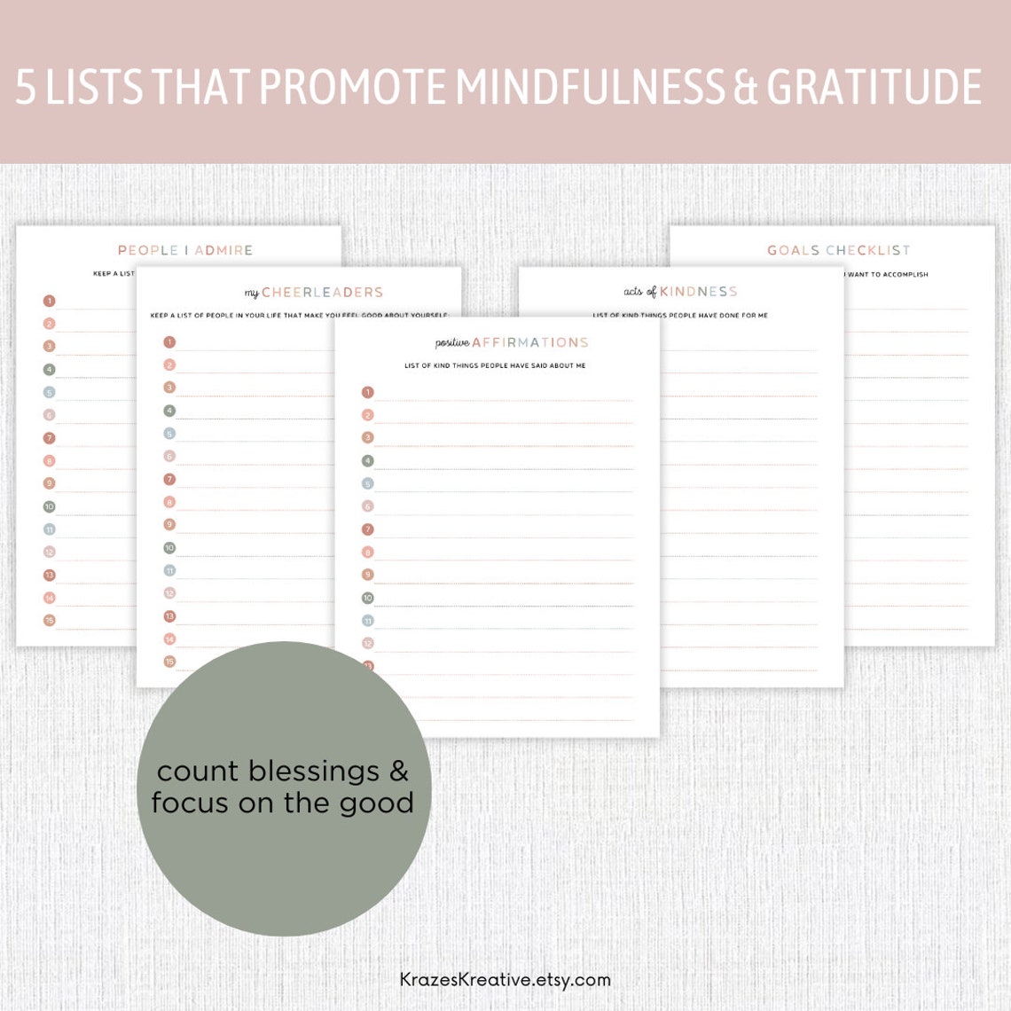 Mindfulness Journal for Kids and Teens Mental Health Journal Printable ...
